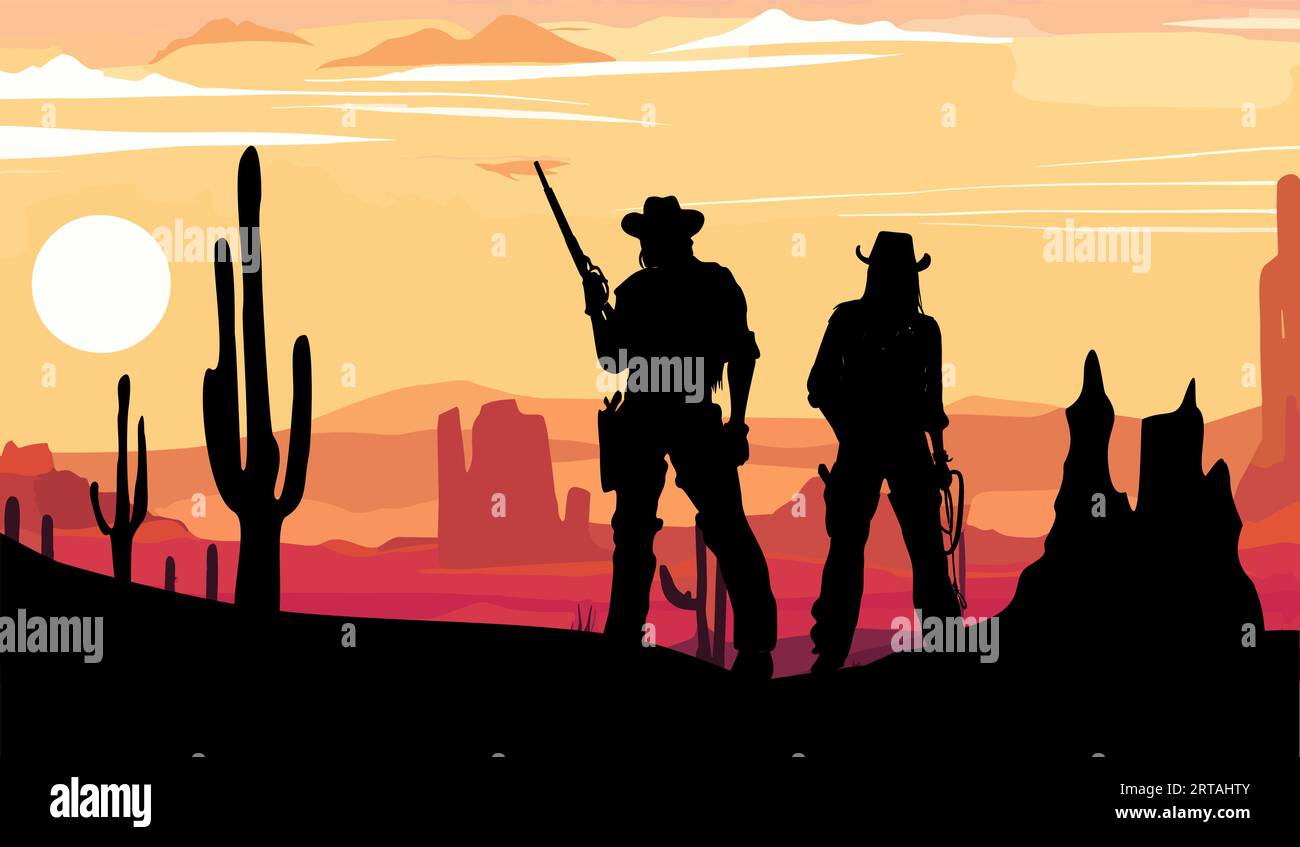 Woman gun silhouette Stock Vector Images - Alamy