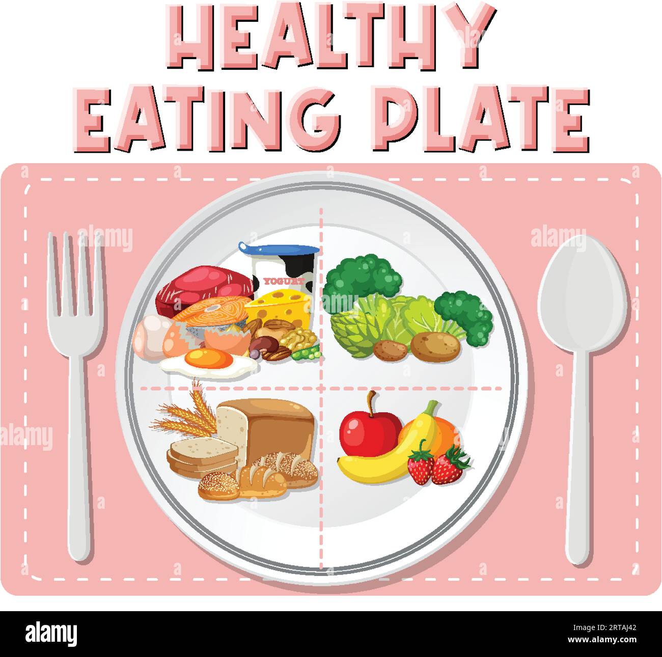 Learn about macronutrient food portions for a healthy diet Stock Vector ...