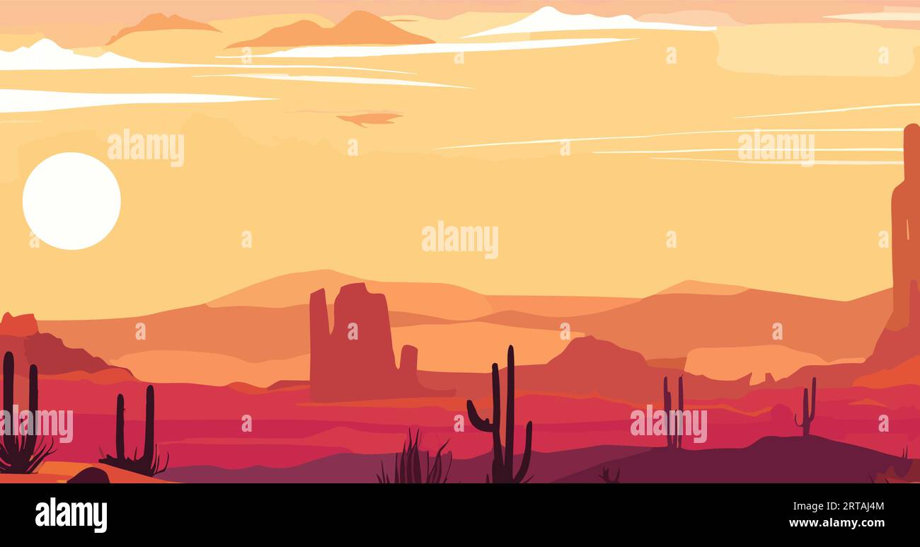 Wild West Desert abstract art vector background Stock Vector Image ...