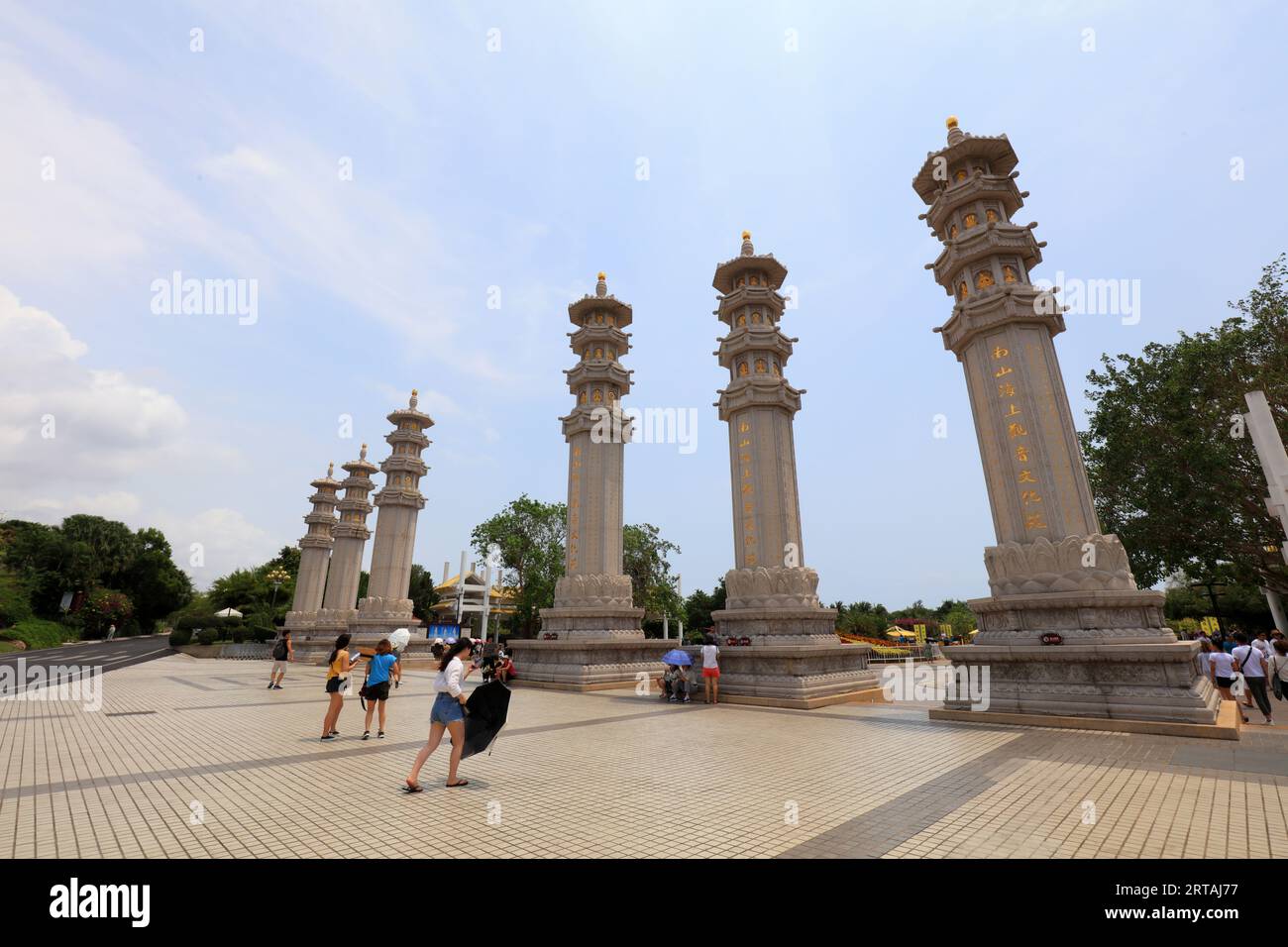 Religious architectural landscape in a scenic spot, Sanya, China Stock ...