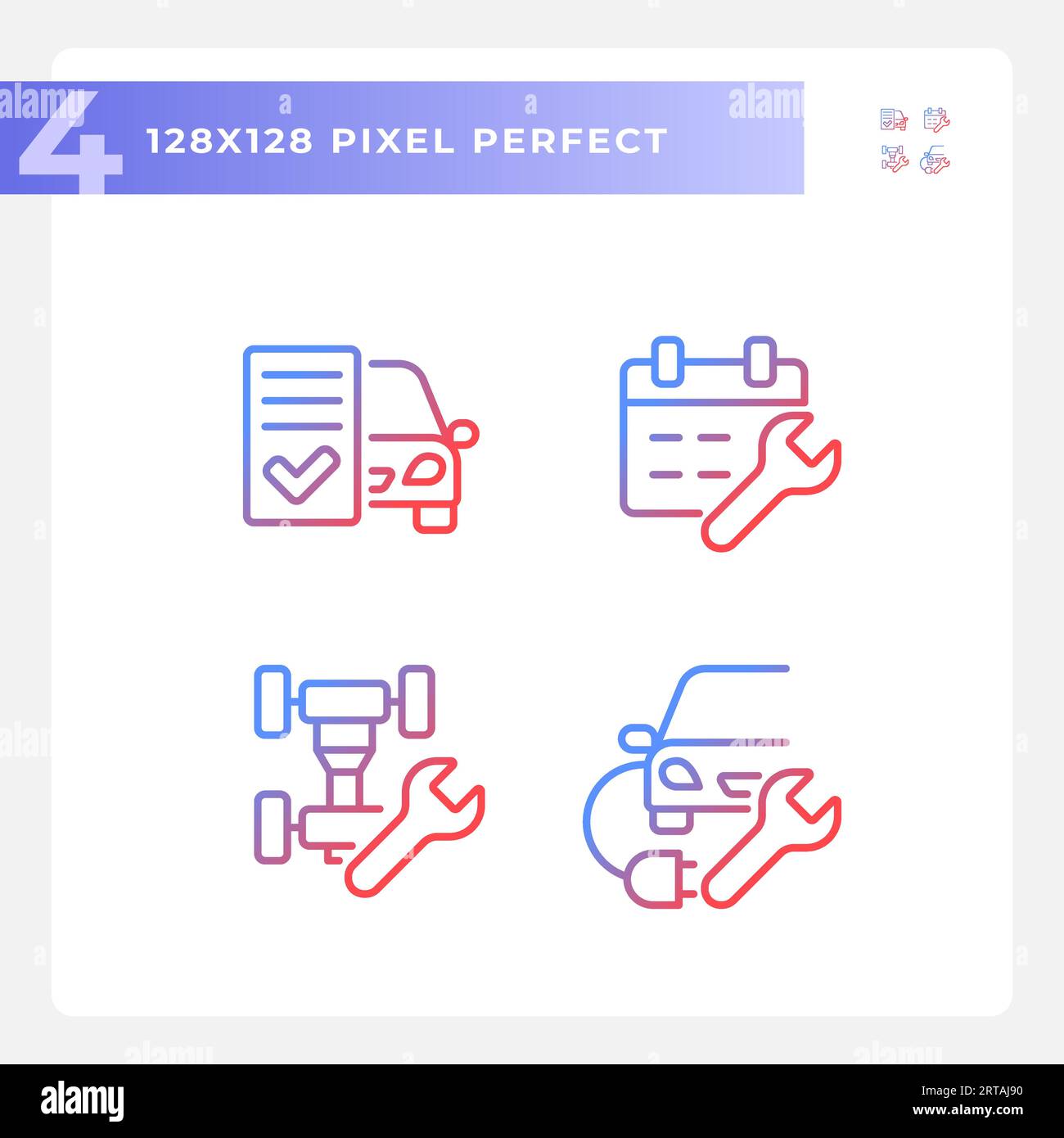 2D gradient car repair and service icons set Stock Vector Image & Art - Alamy