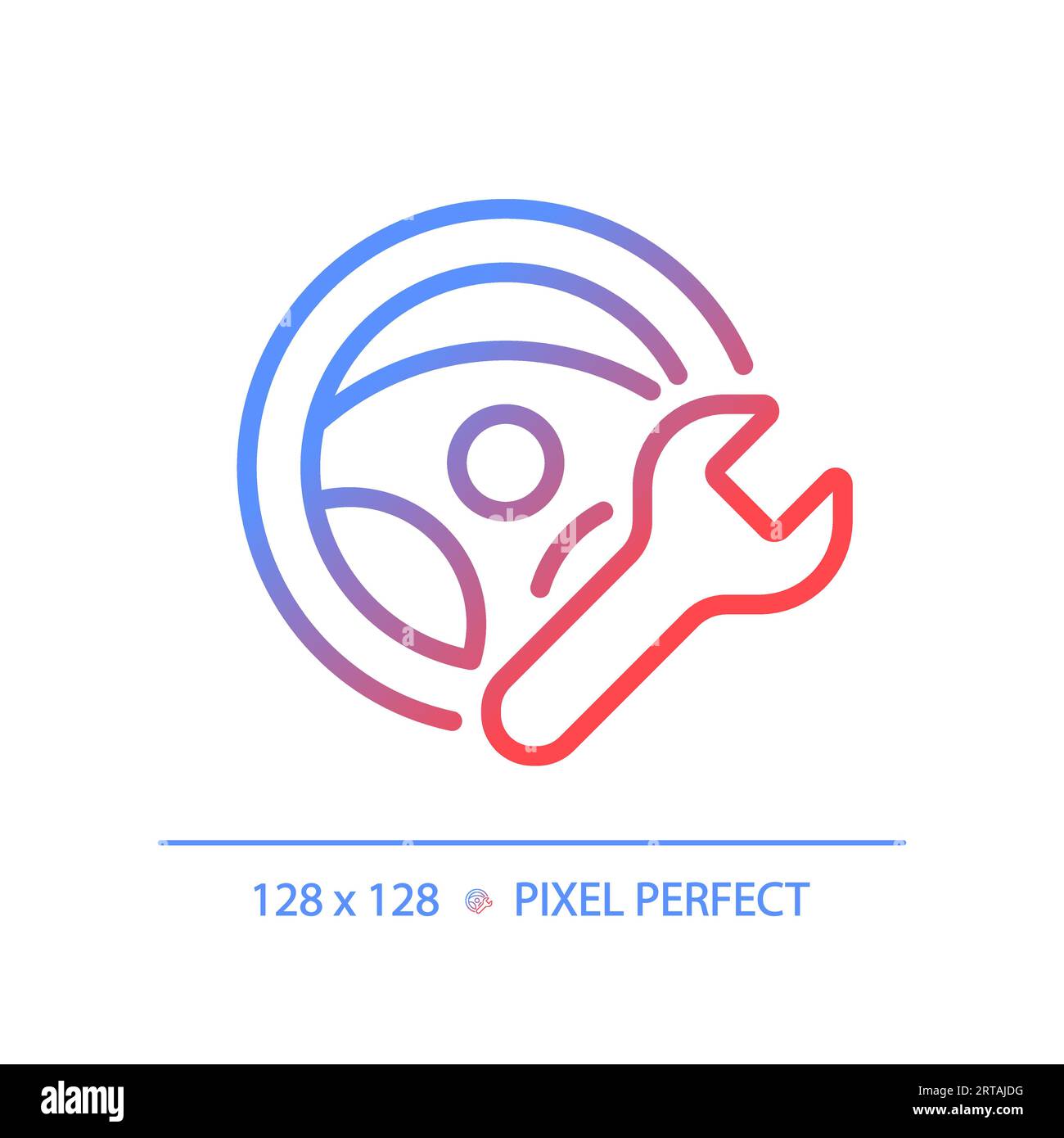 2D thin linear gradient steering wheel repair icon Stock Vector Image ...