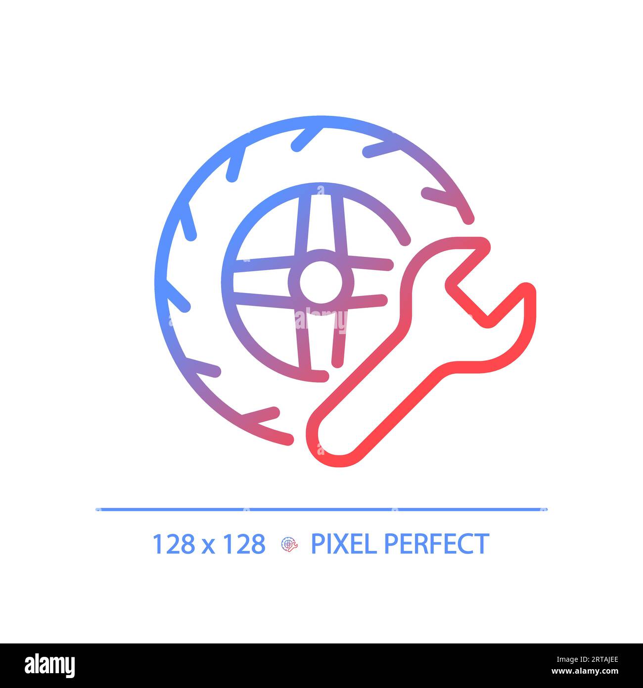 2D thin linear gradient wheel repair icon Stock Vector Image & Art - Alamy