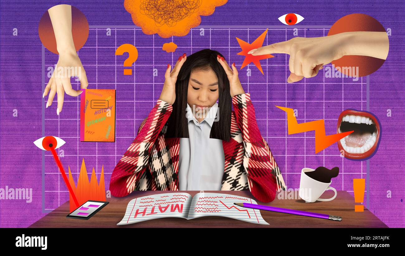 Banner. Poster. Contemporary art collage. Creative composite image of ...