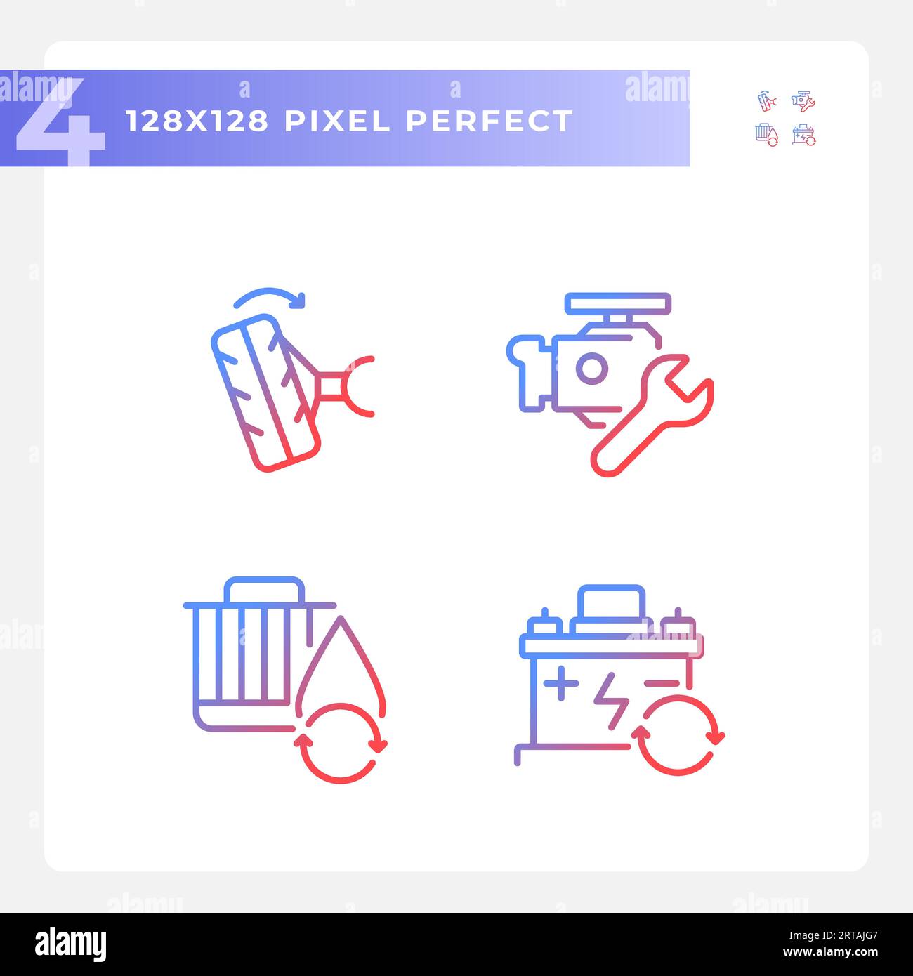 2D pixel perfect gradient car repair and service icons Stock Vector Image & Art - Alamy