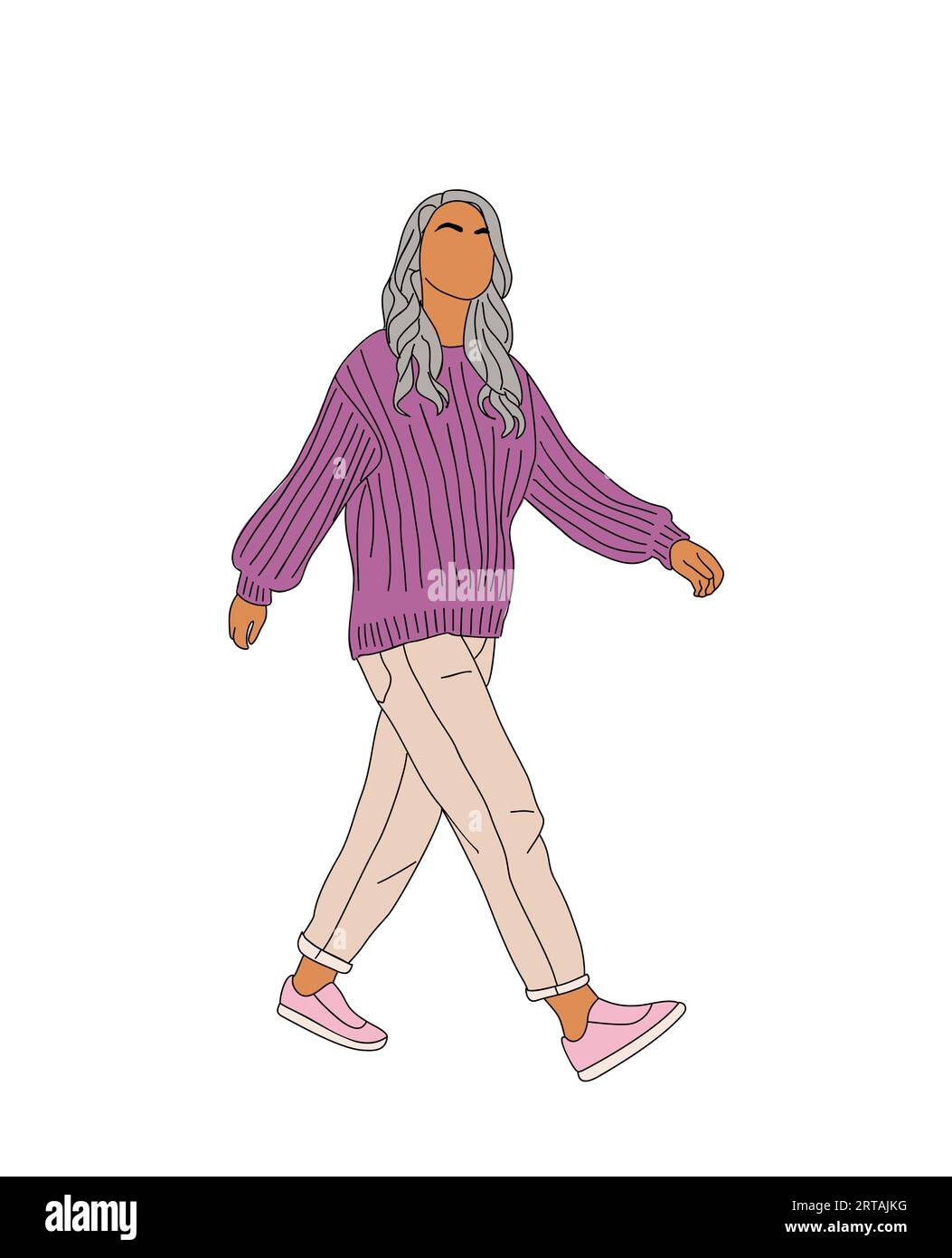 High angle side view senior Stock Vector Images - Alamy