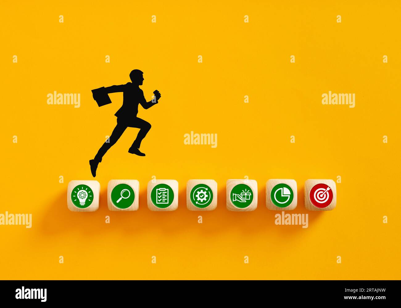 Idea, success and goal achievement process in business. The corporate ...