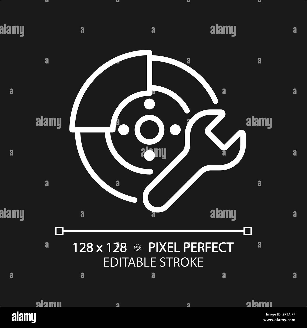 2D customizable thin line white car disc brake repair icon Stock Vector ... 2D customizable thin line white car disc brake repair icon Stock Vector ...