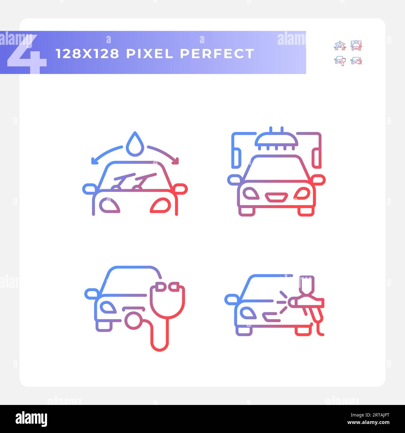 Pixel perfect gradient car repair and service icons set Stock Vector Image & Art - Alamy
