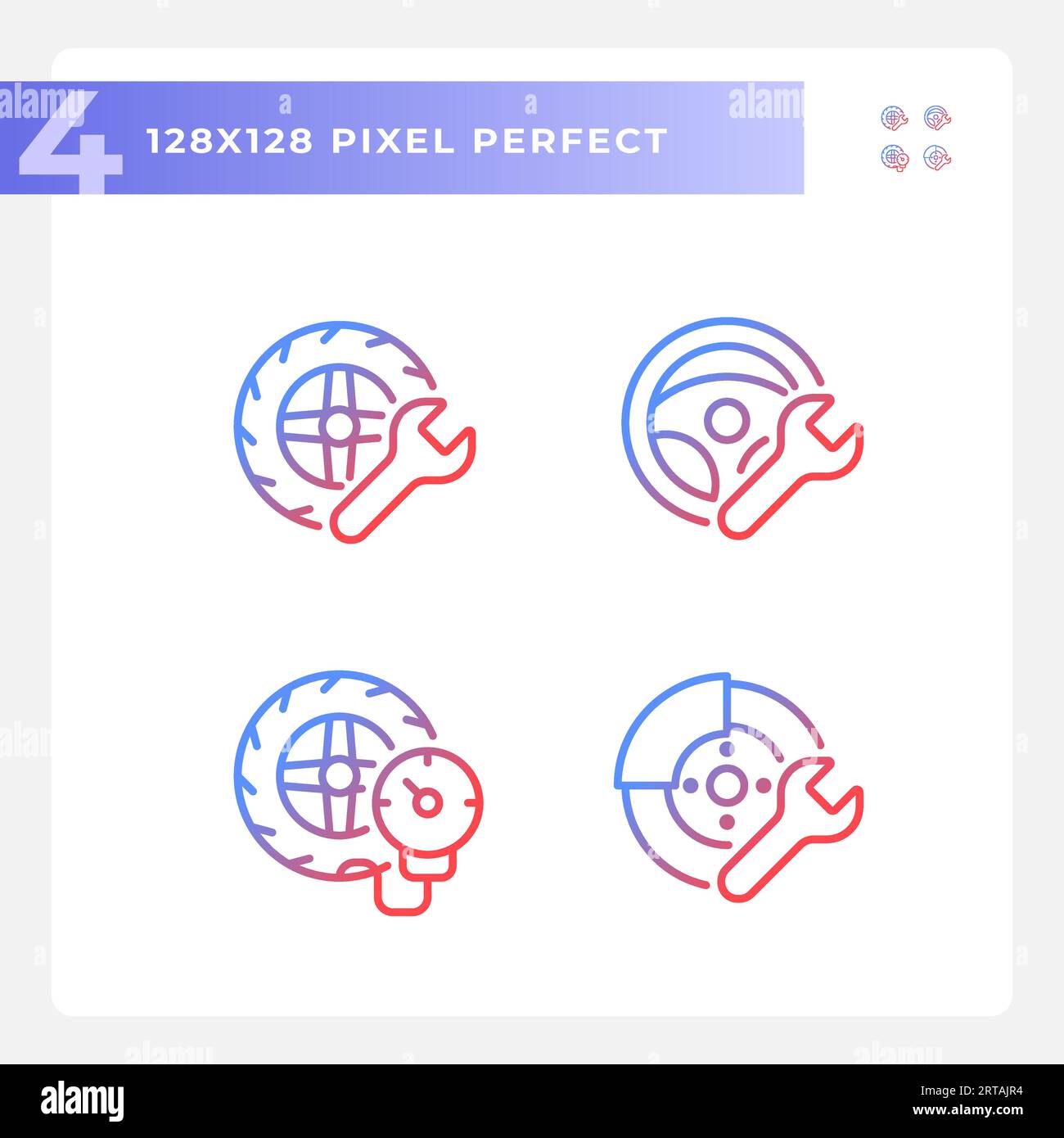 2D gradient car repair and service icons pack Stock Vector Image & Art - Alamy