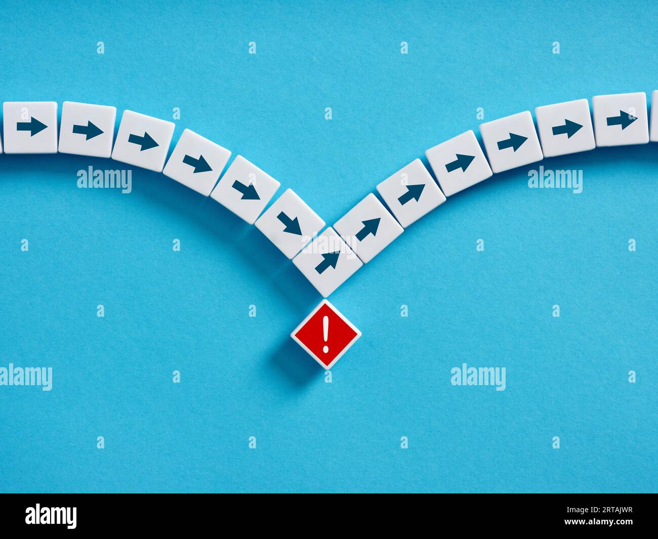Risk aversion in business and finance concept. Cube blocks with arrow ...
