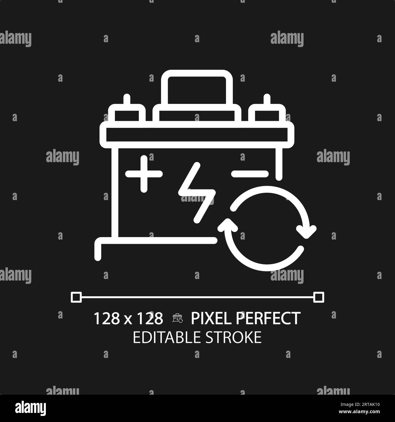 2D customizable thin line white car battery icon Stock Vector Image ... 2D customizable thin line white car battery icon Stock Vector Image ...