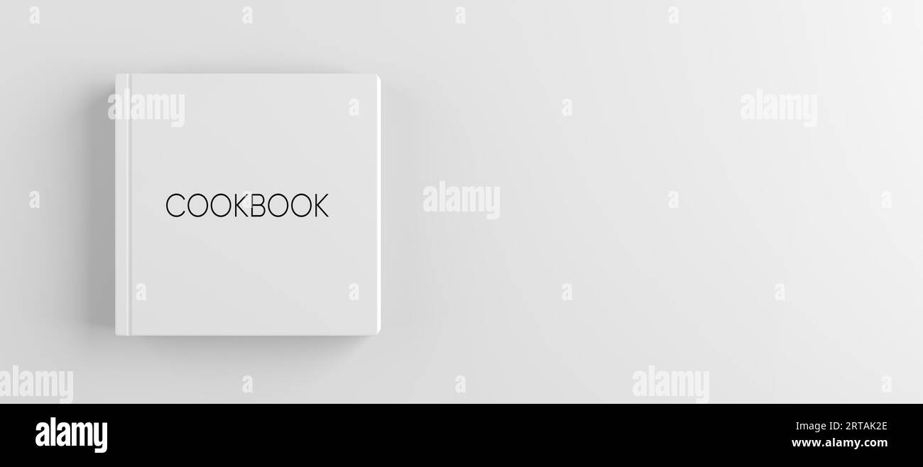 Book Cover with the word cook book on white background. Recipe cook ...