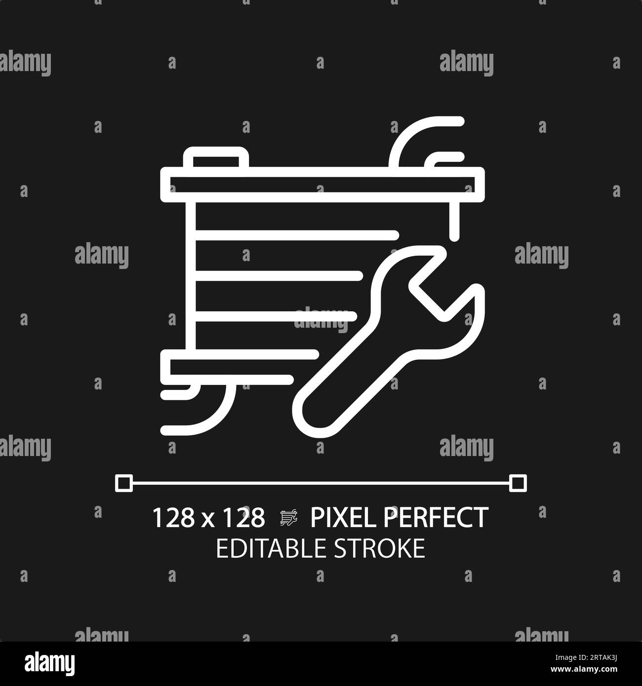 2D customizable thin line white car radiator repair icon Stock Vector ... 2D customizable thin line white car radiator repair icon Stock Vector ...
