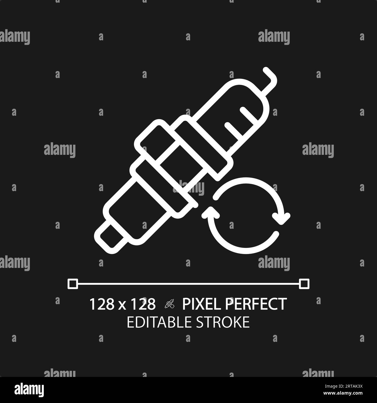 2D customizable thin line white car spark plug icon Stock Vector Image ...