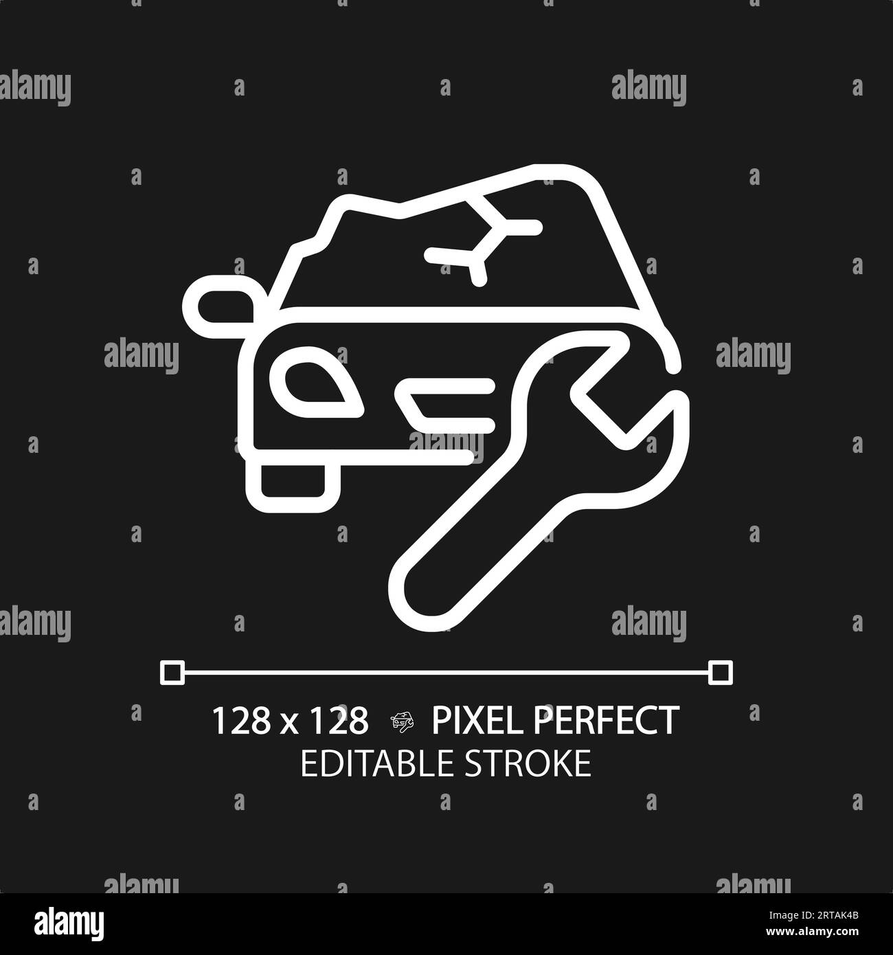 2D customizable thin line white car damage icon Stock Vector Image ... 2D customizable thin line white car damage icon Stock Vector Image ...