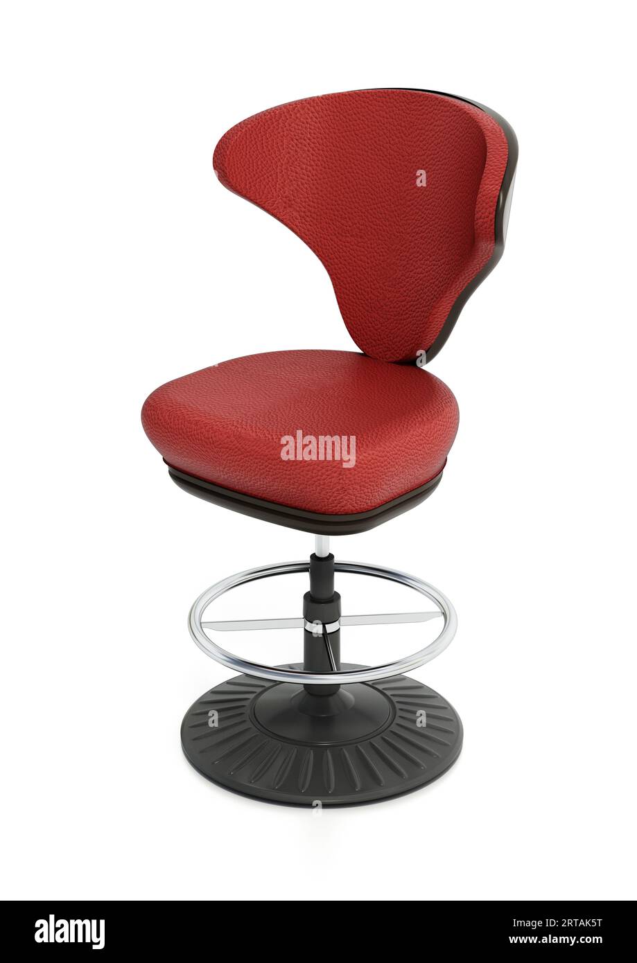 Adjustable bar stool isolated on white background. 3D illustration ...