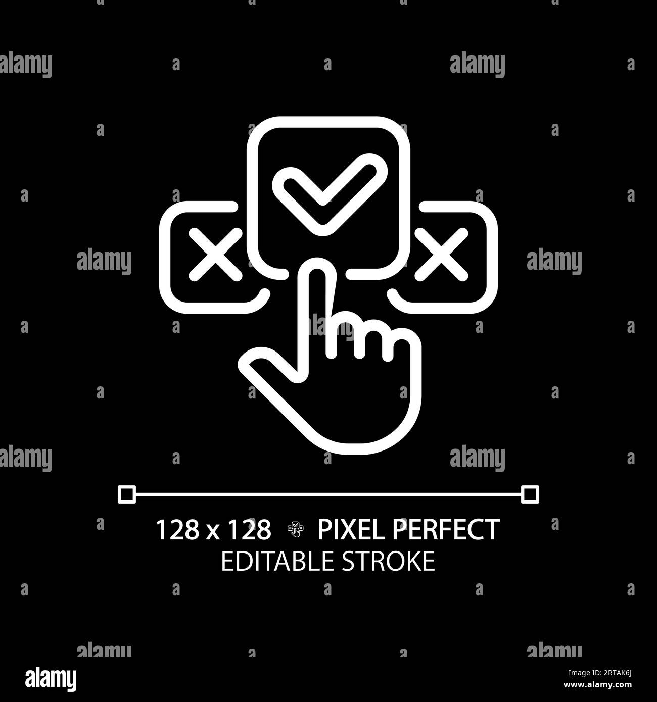 2D editable thin line white clicking on check mark icon Stock Vector ...