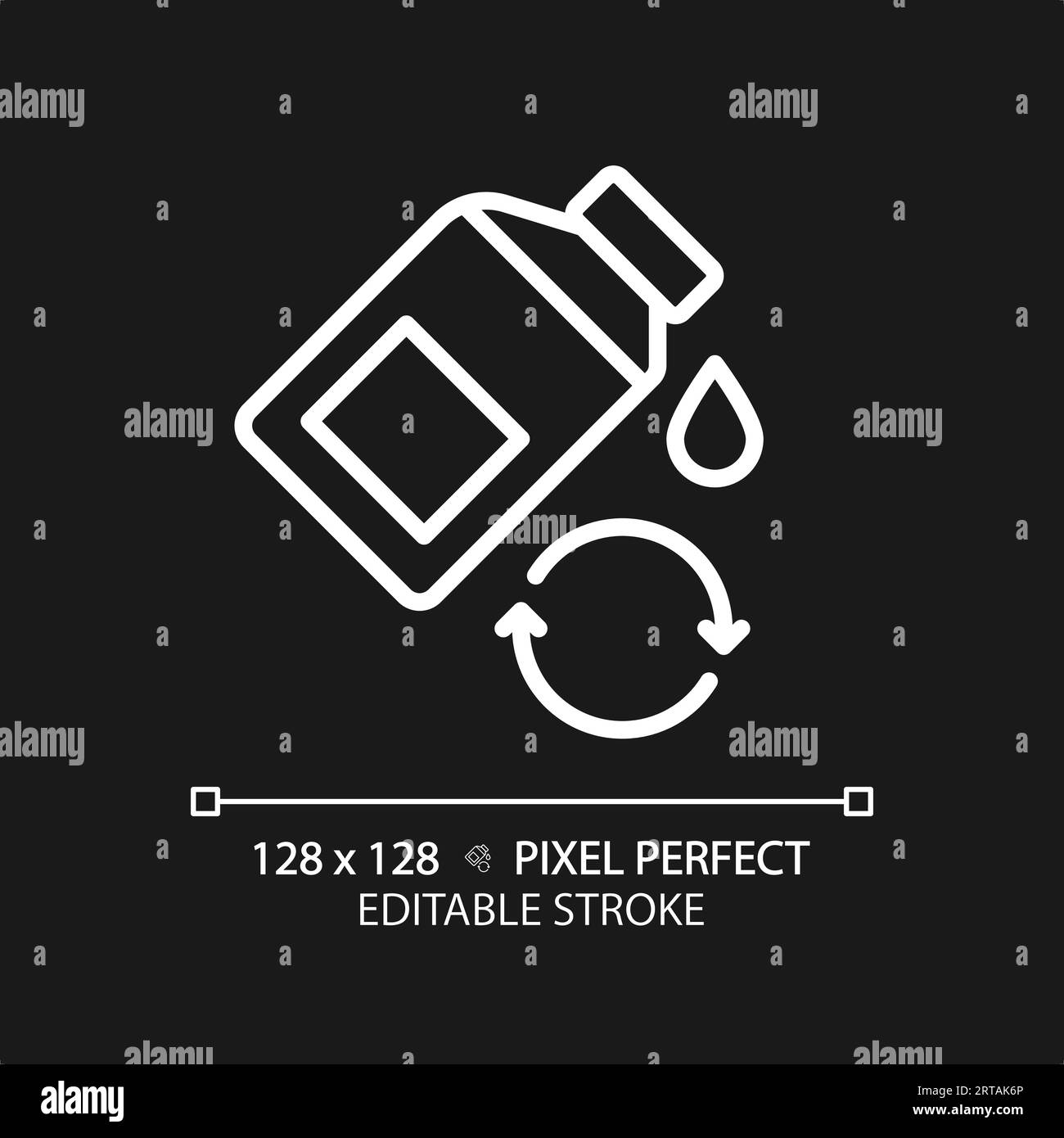 2D customizable thin line white car engine oil icon Stock Vector Image ...