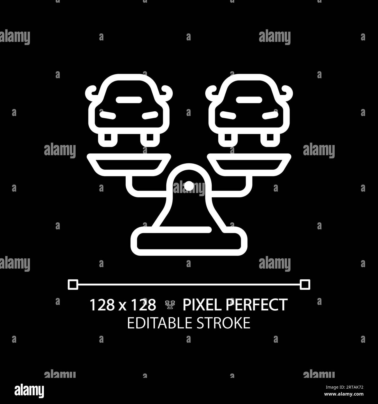 2D editable thin line white cars on weight scale icon Stock Vector ...