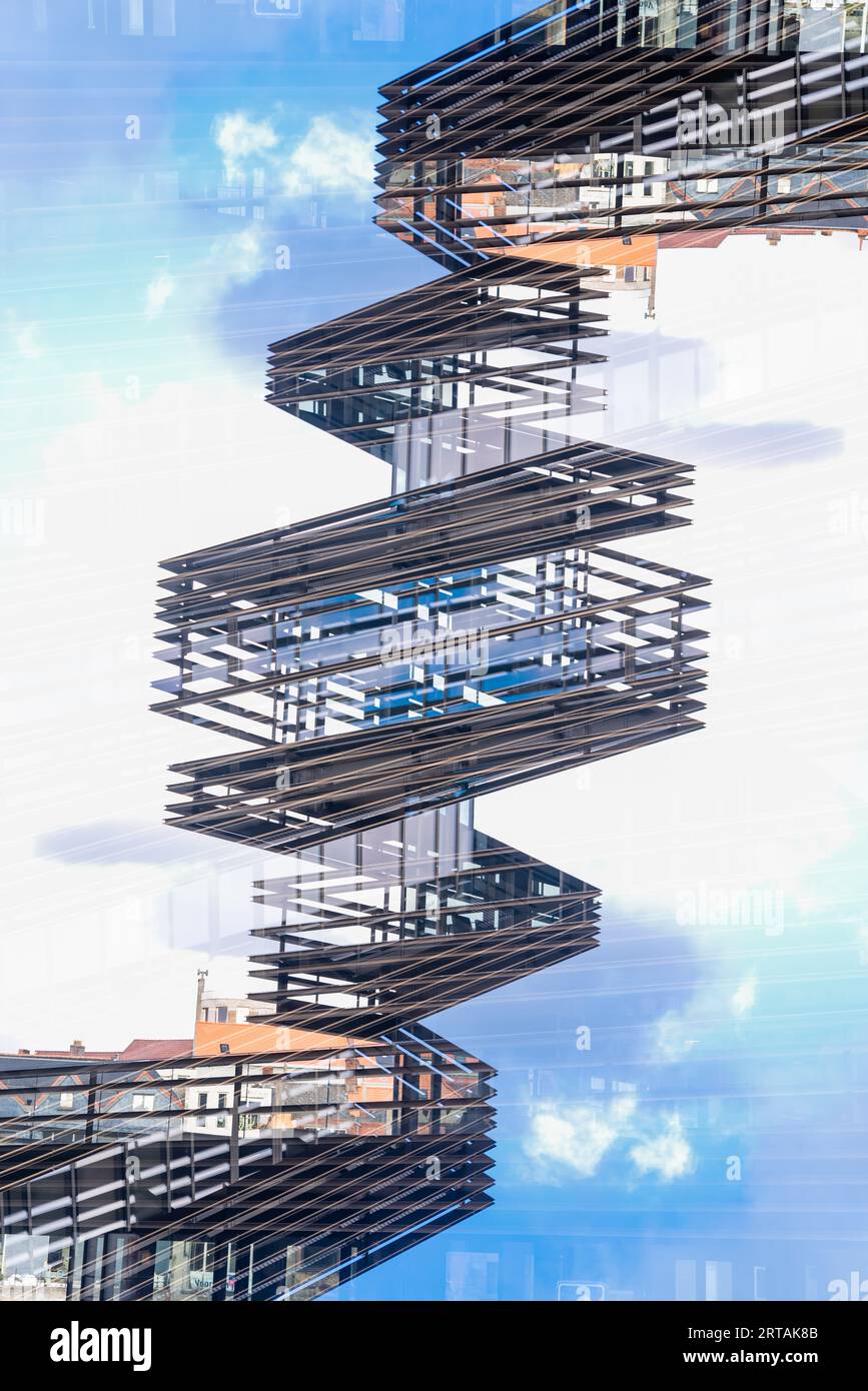 Double exposure of the modern architecture of the Krook Library ...