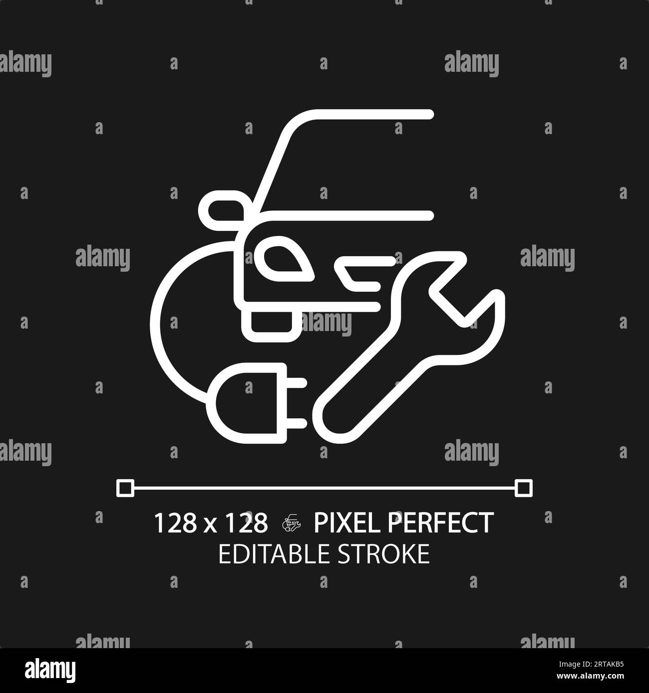 2D customizable thin line white electric car charging icon Stock Vector ... 2D customizable thin line white electric car charging icon Stock Vector ...