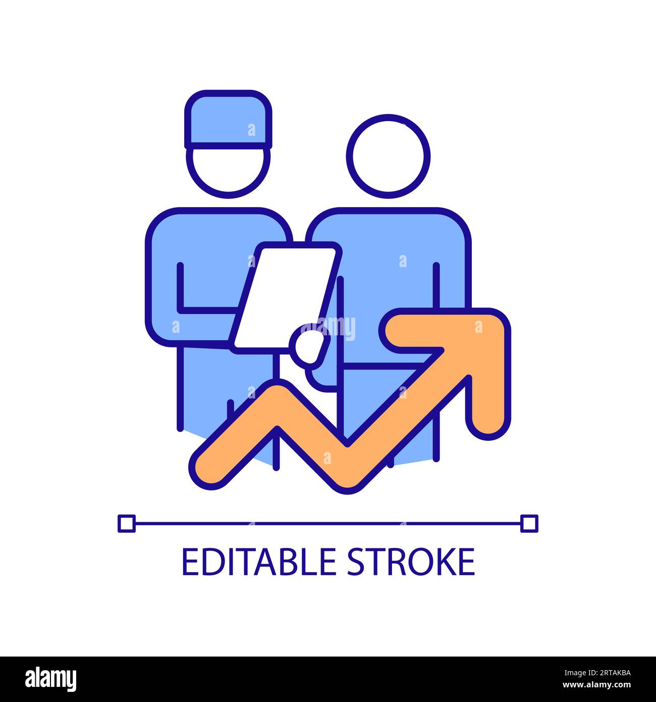 2D thin linear colorful improved patient care icon Stock Vector Image ...