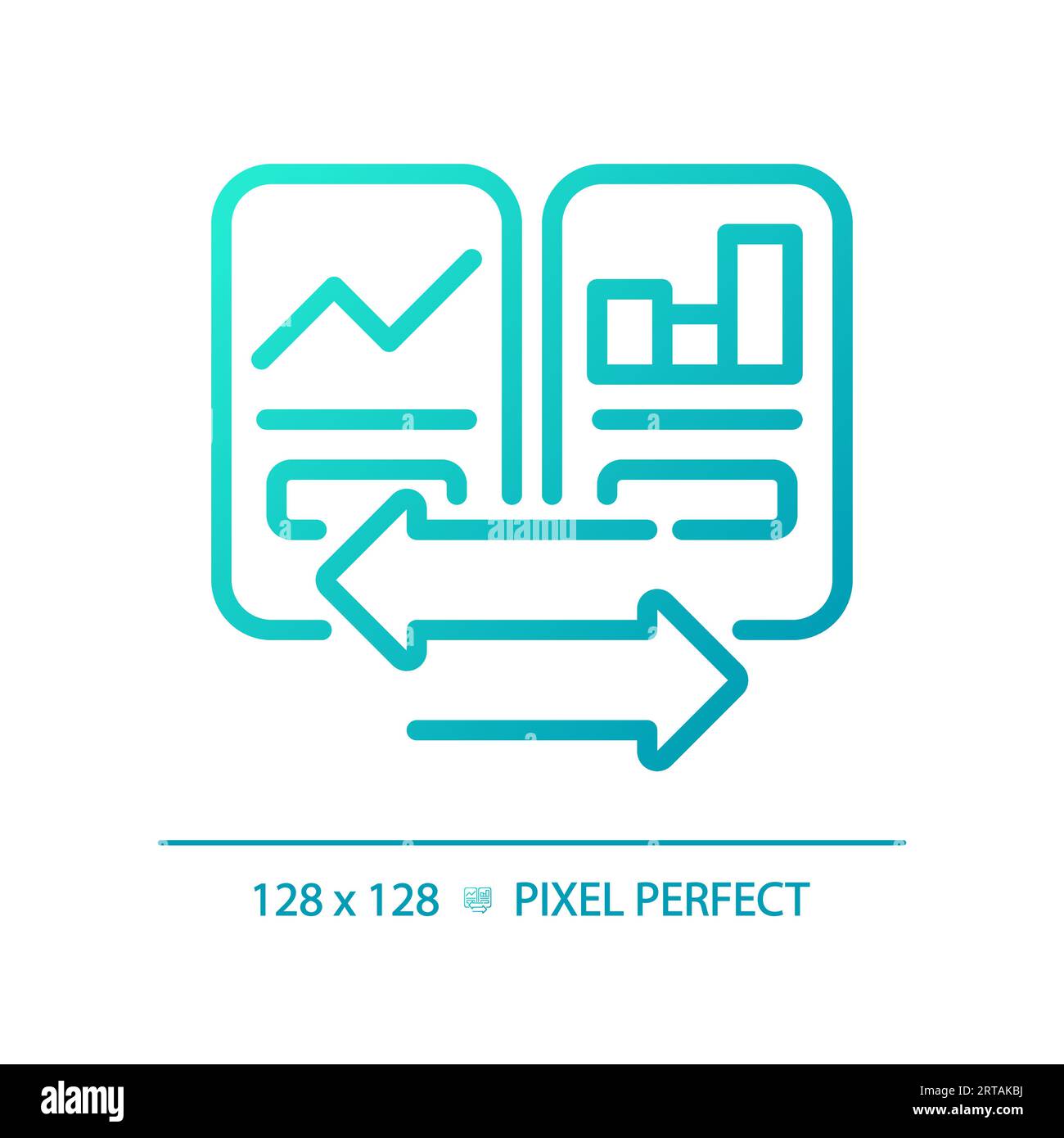 2D blue thin line gradient graph comparisons icon Stock Vector Image ...