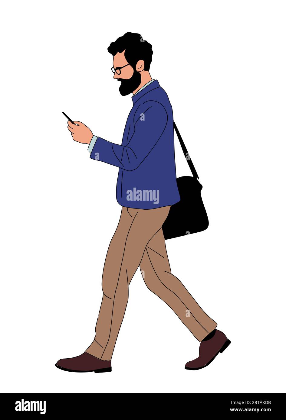 Business man walking side view vector isolated Stock Vector Image & Art ...