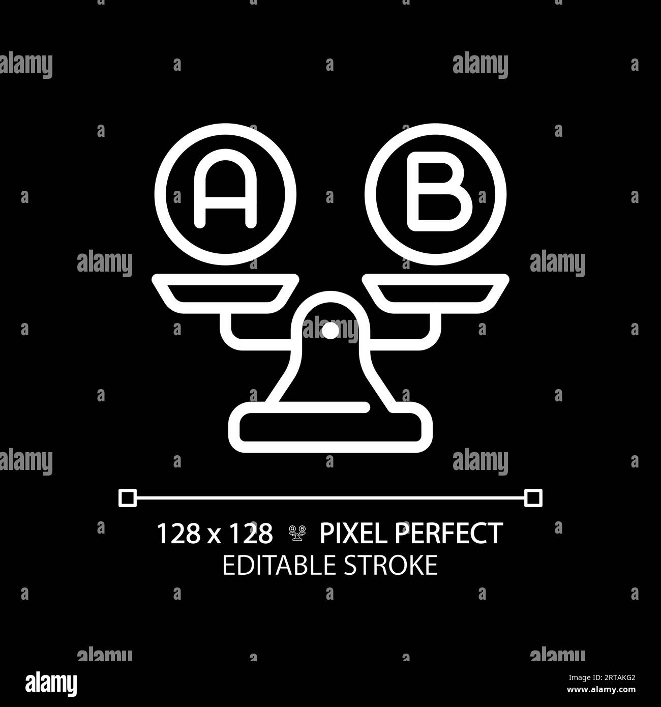 2D editable thin line white A and B on weight scale icon Stock Vector ...