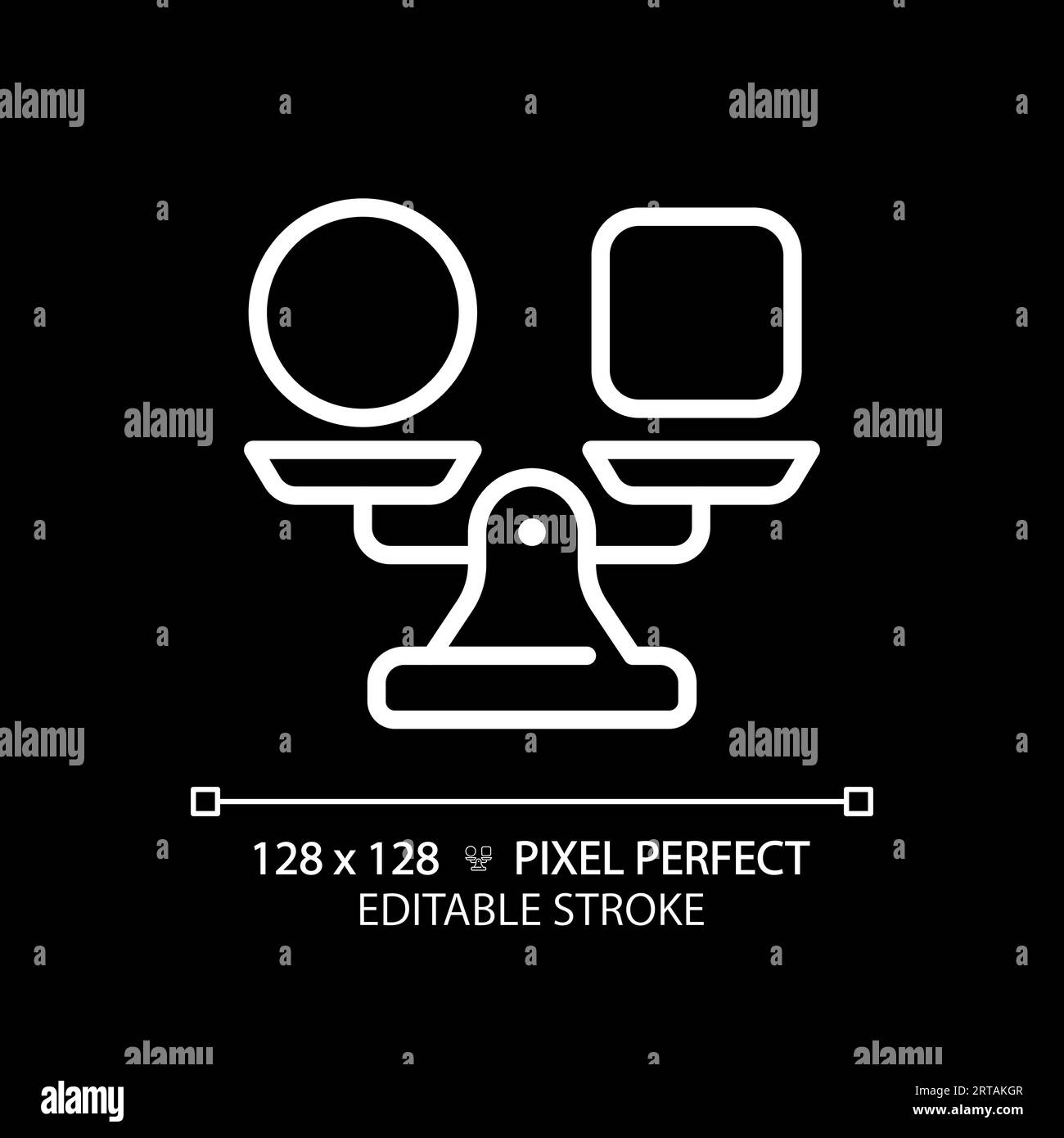 2D editable thin line white shapes on weight scale icon Stock Vector ...