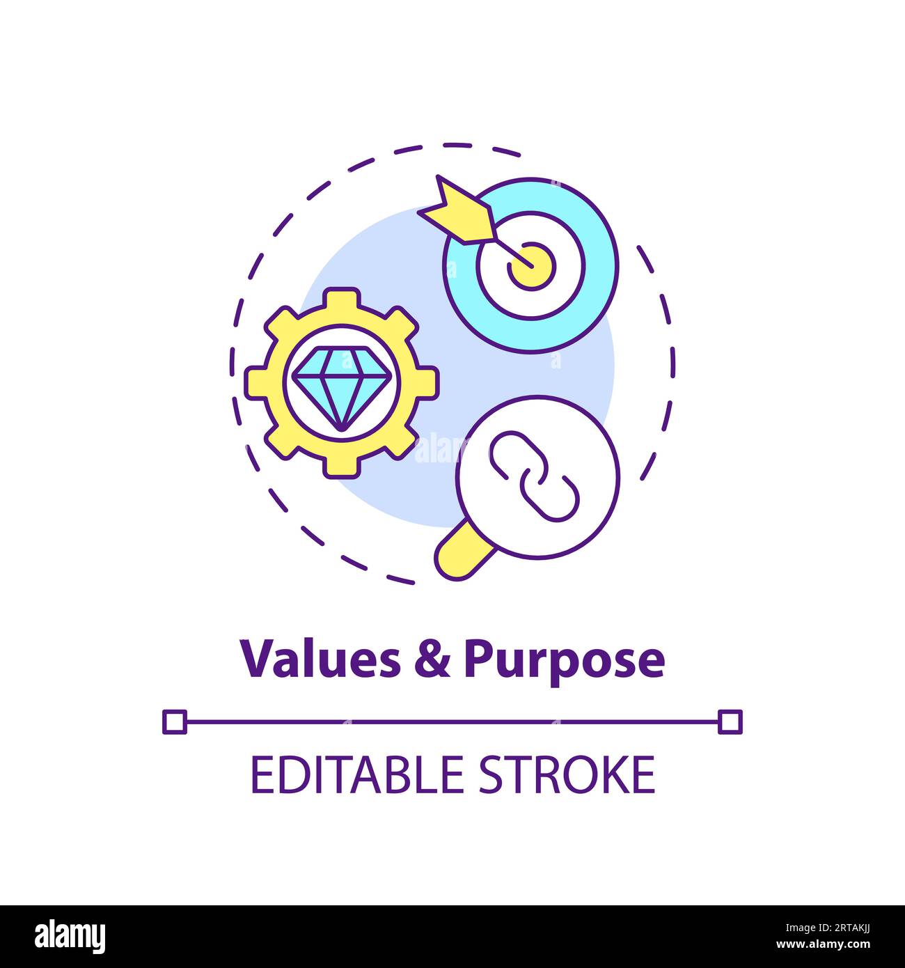 2D customizable thin line icon values and purpose concept Stock Vector ...