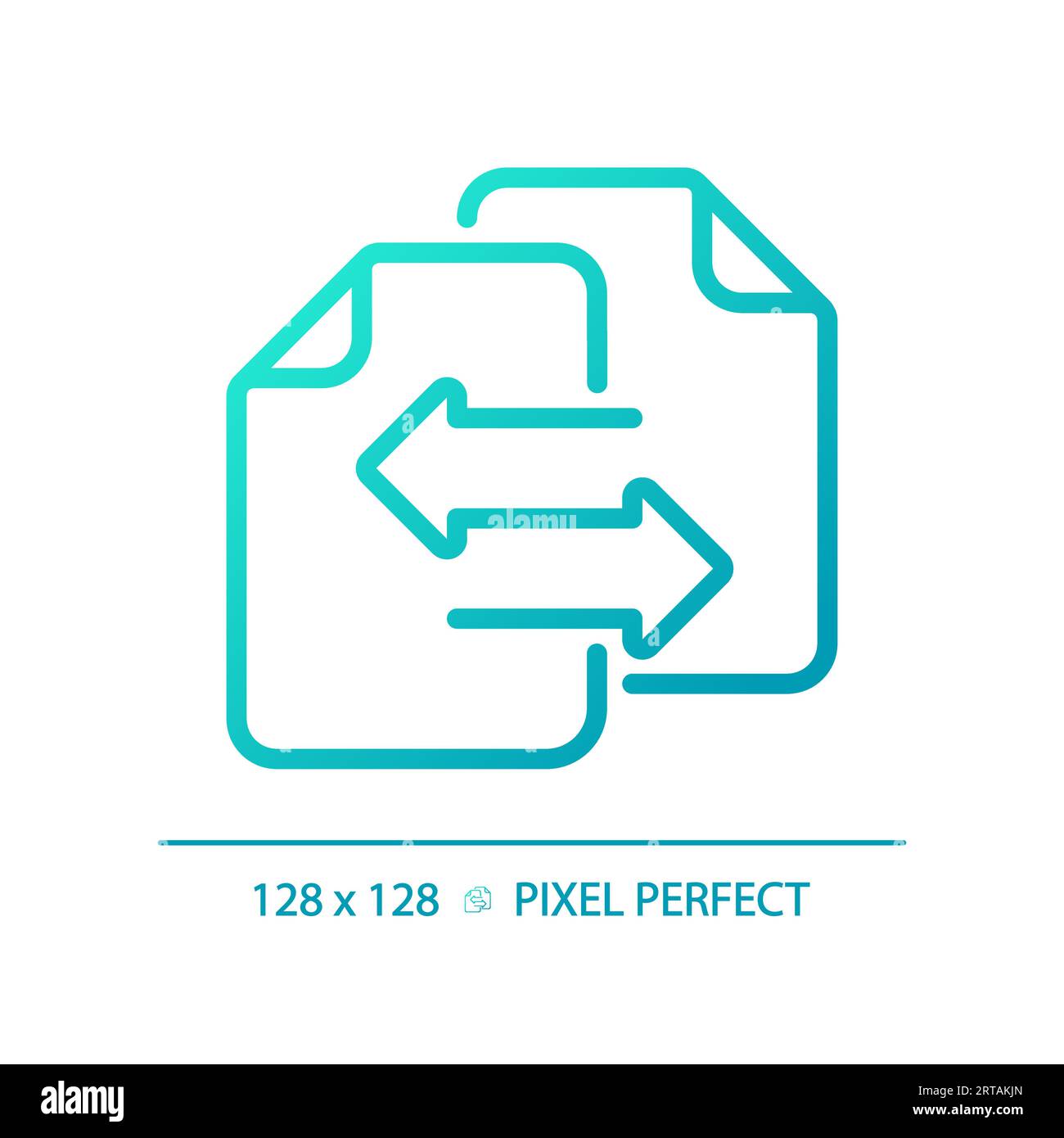 2D blue thin line gradient documents with arrows icon Stock Vector ...