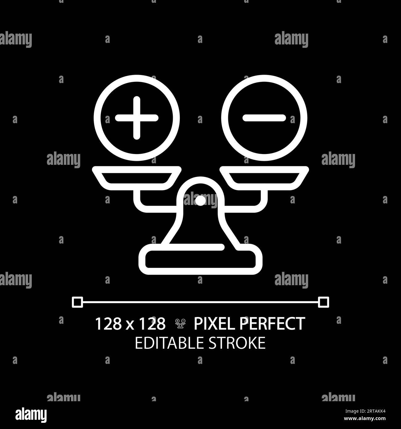 2D thin line white weight scale with plus and minus icon Stock Vector ...