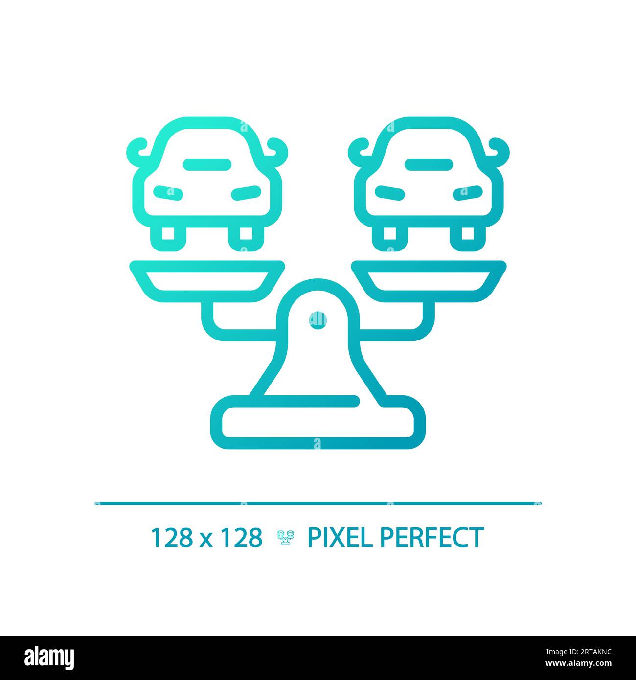 2D blue thin line gradient cars on weight scale icon Stock Vector Image ...