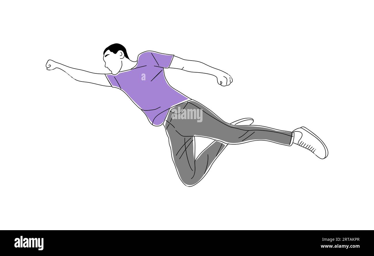 Young man flying, floating, jumping in the air Stock Vector Image & Art ...