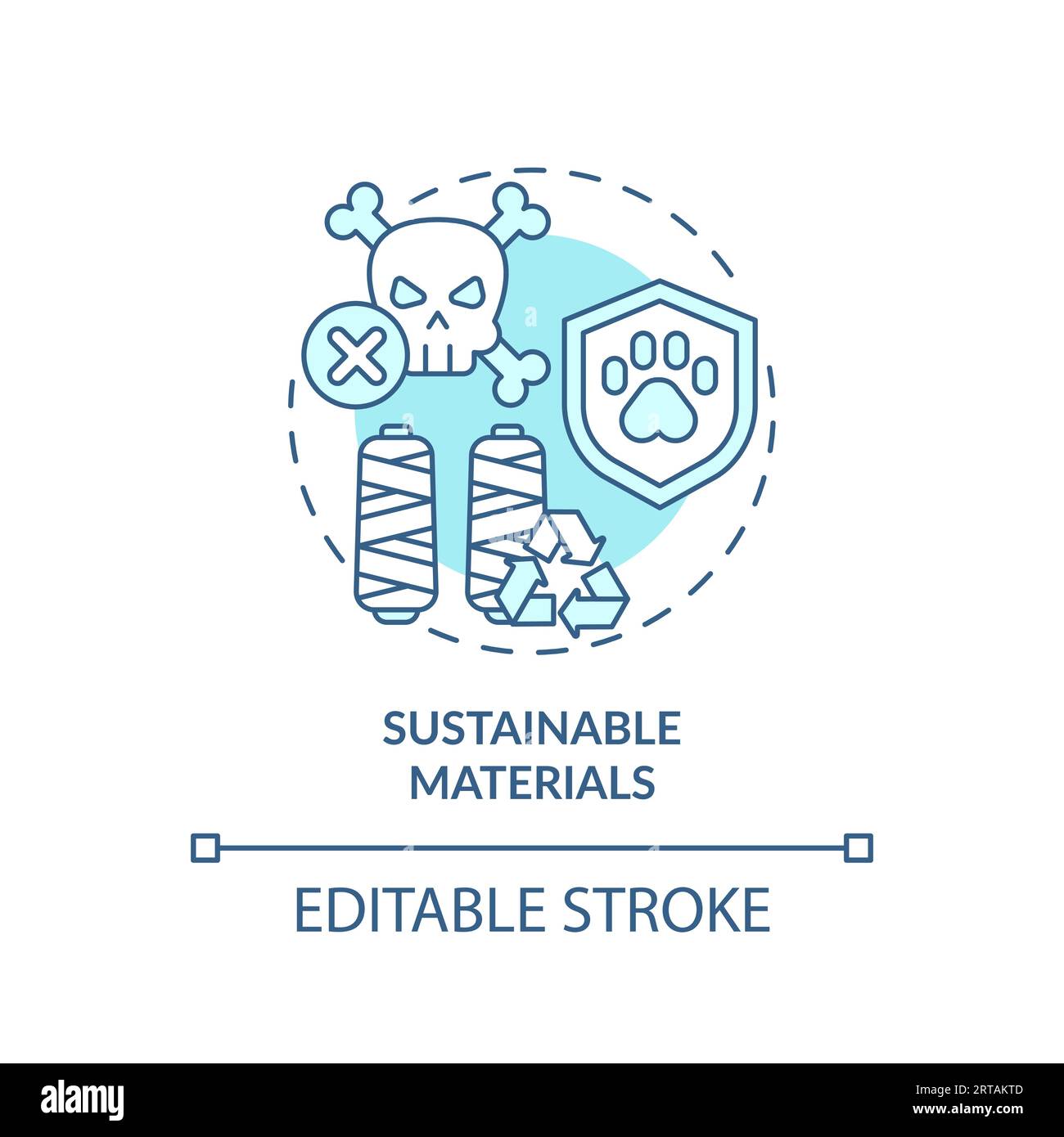 2d Customizable Thin Line Icon Sustainable Materials Concept Stock