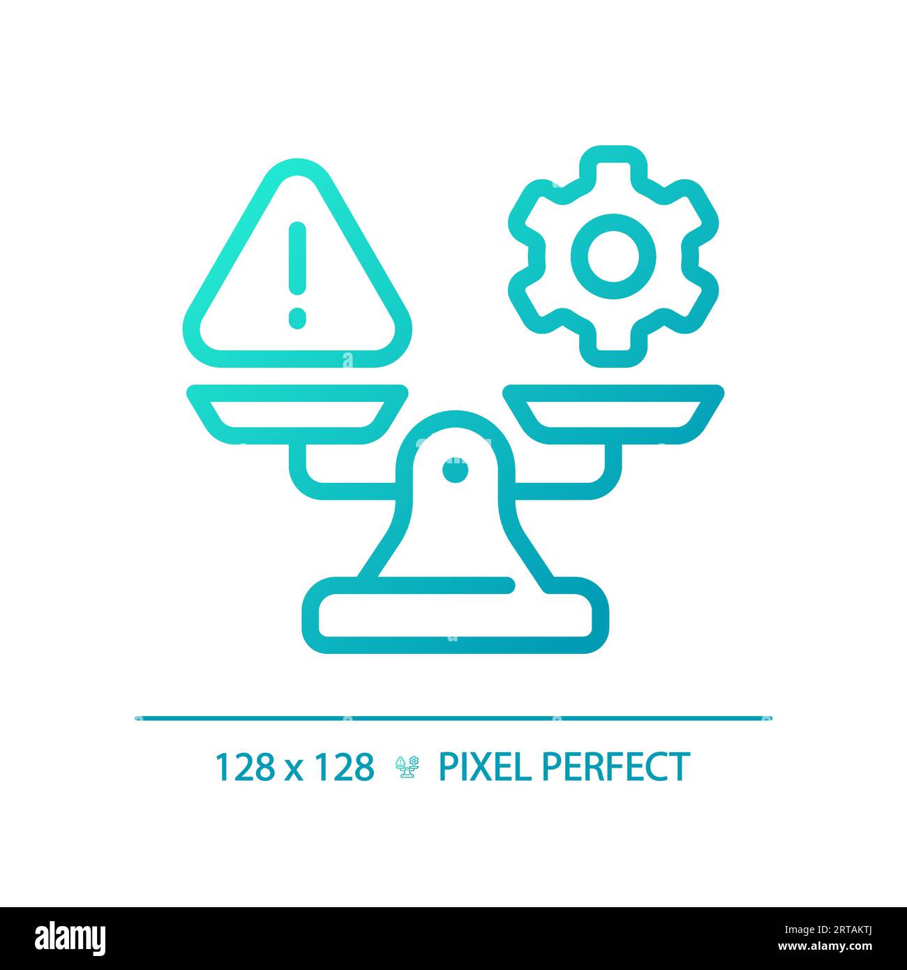 2D thin line gradient warning and gear on weight scale icon Stock Vector Image & Art - Alamy