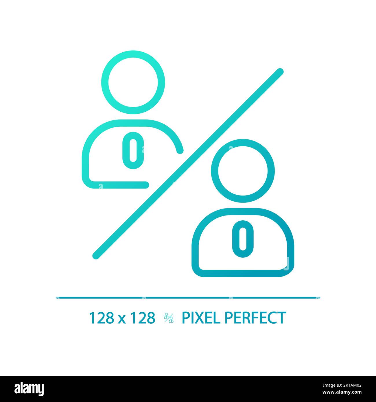 2D blue thin line gradient people comparison icon Stock Vector Image ...