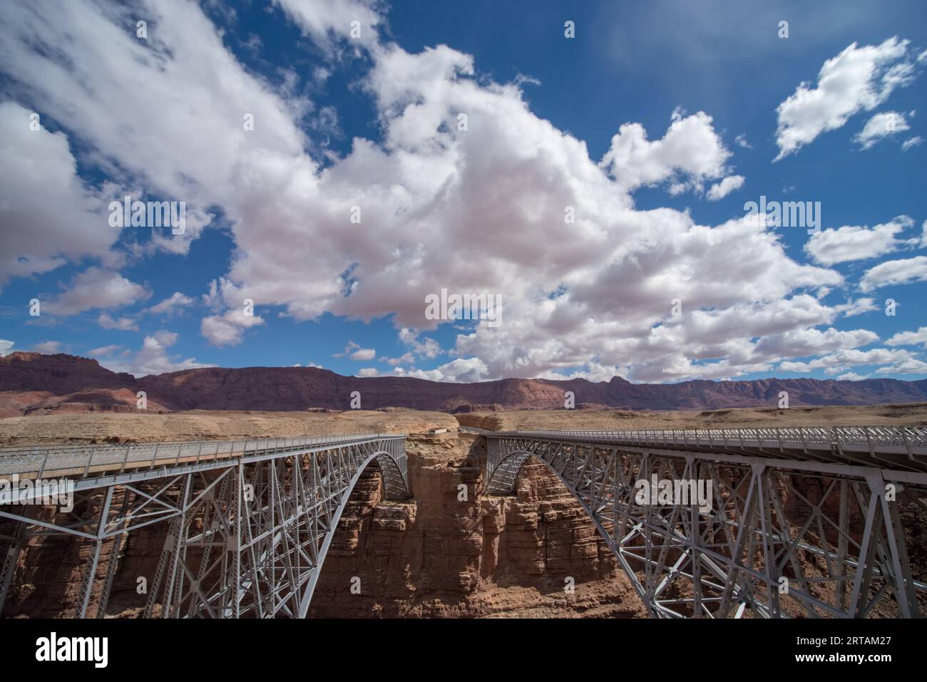 Navajo bridge over the Colorado river on the border of Arizona and Utah ...