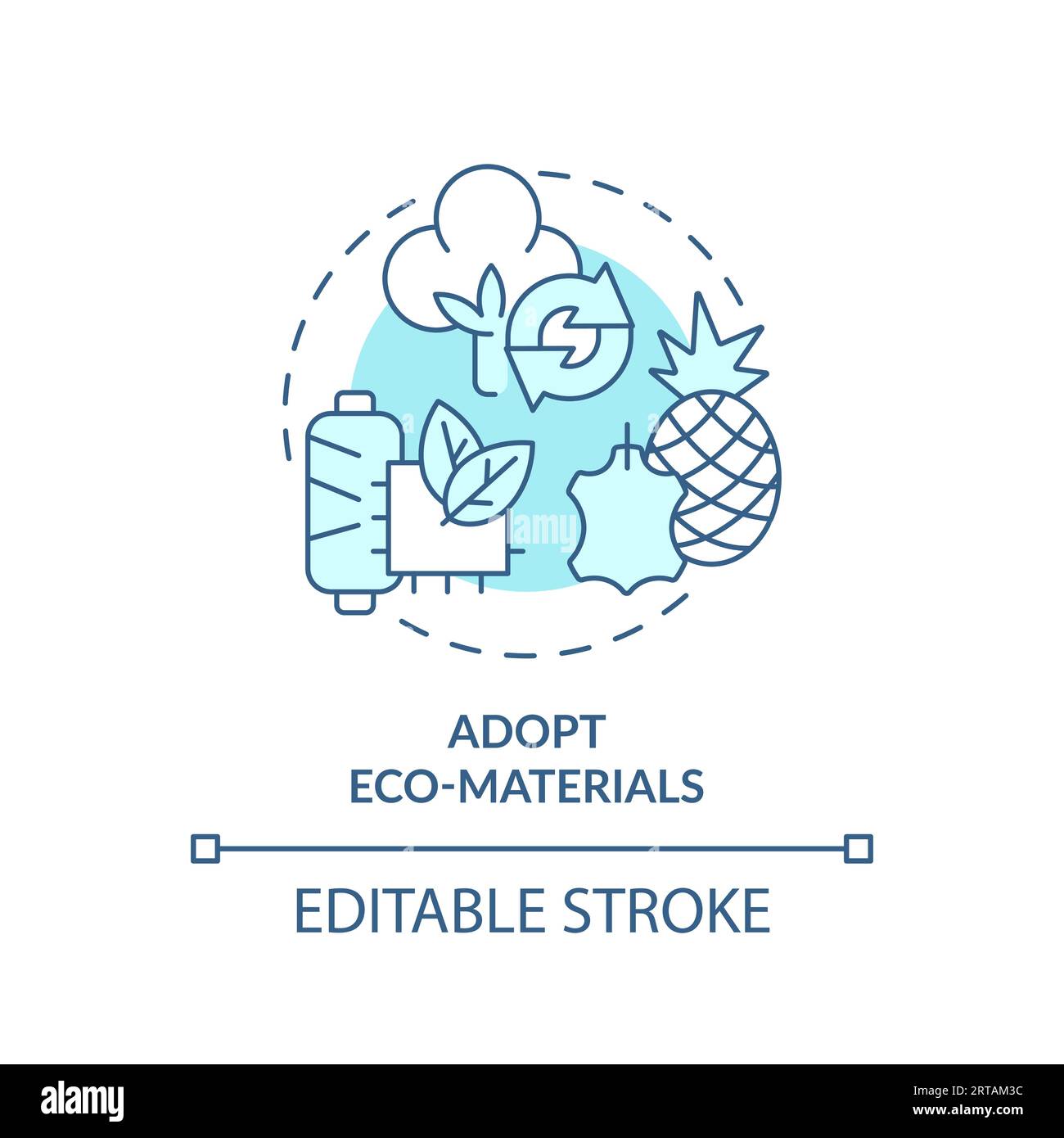 2d Customizable Thin Line Icon Adopt Eco Materials Concept Stock Vector