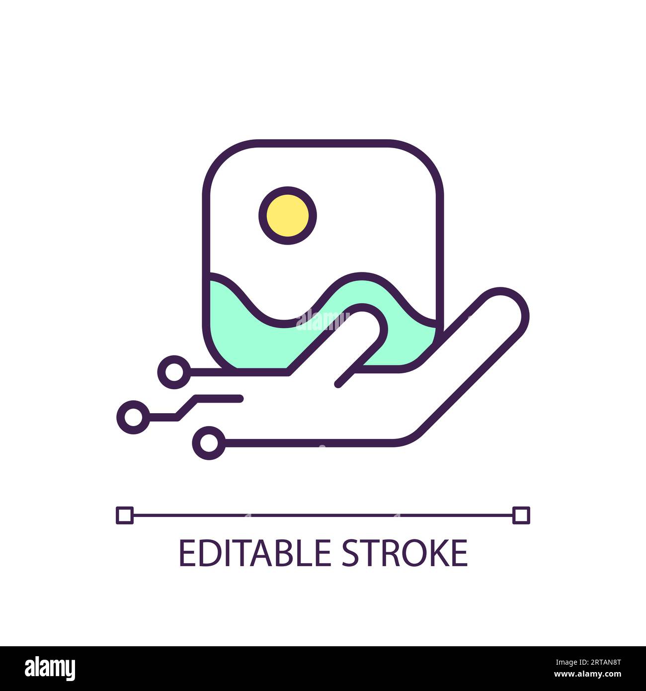 2D thin line colorful image generation icon Stock Vector Image & Art ...