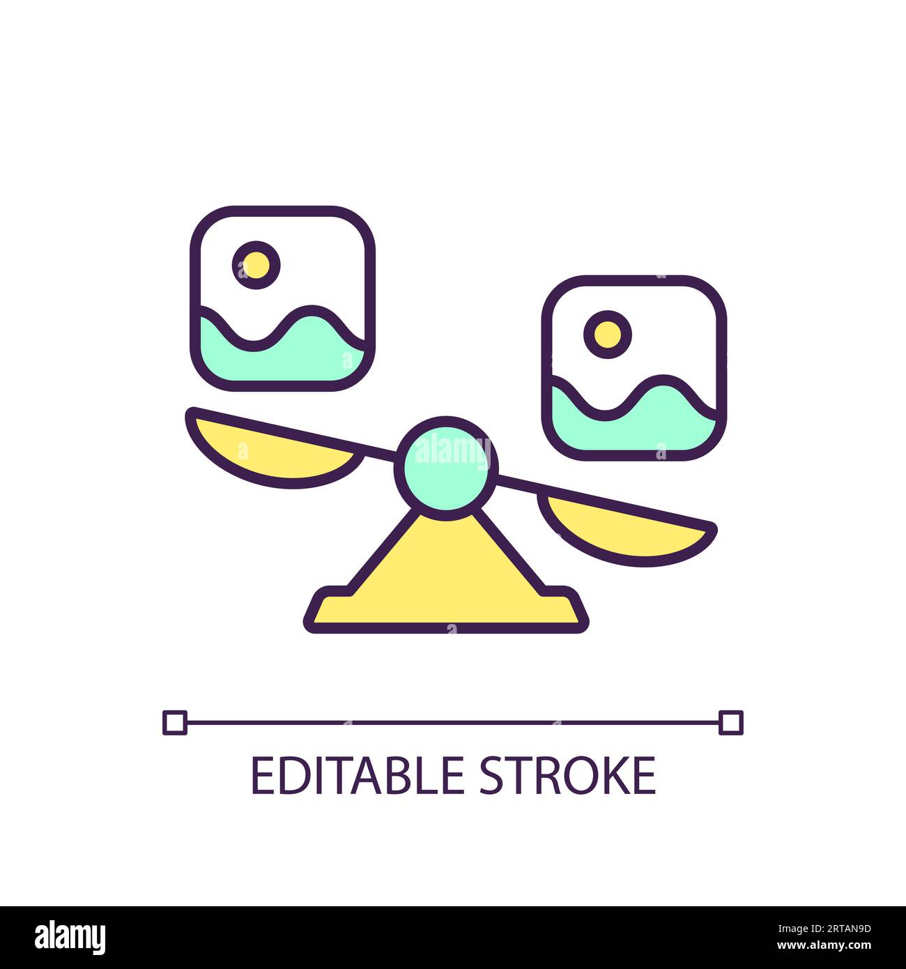 2D thin line colorful competitive analysis icon Stock Vector Image ...