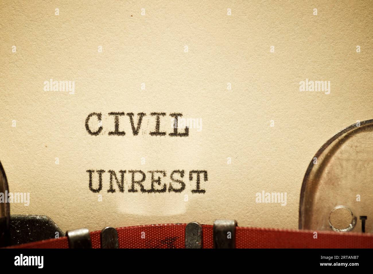 Civil unrest text written with a typewriter Stock Photo - Alamy