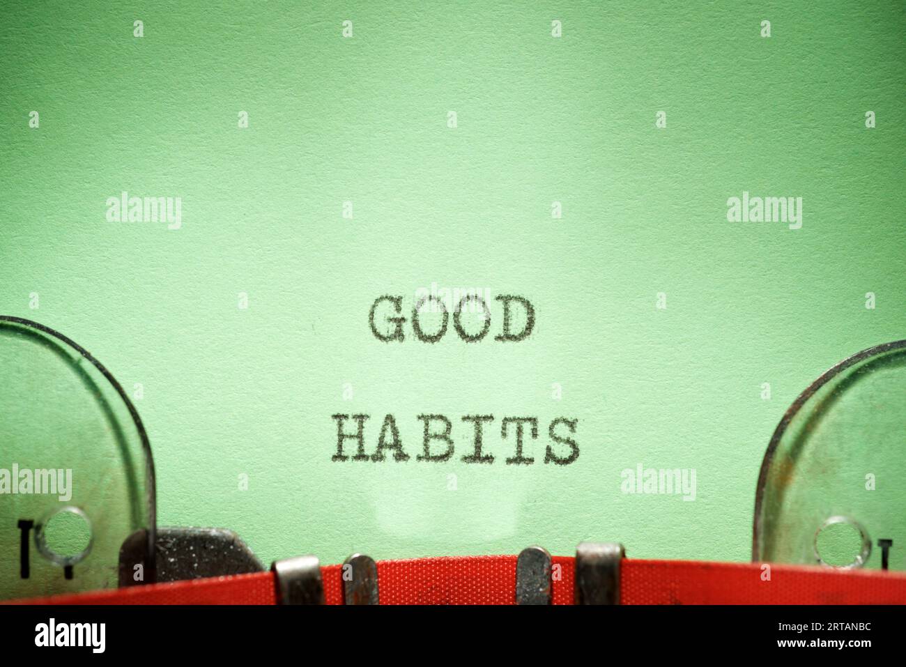 Good habits text written with a typewriter Stock Photo - Alamy