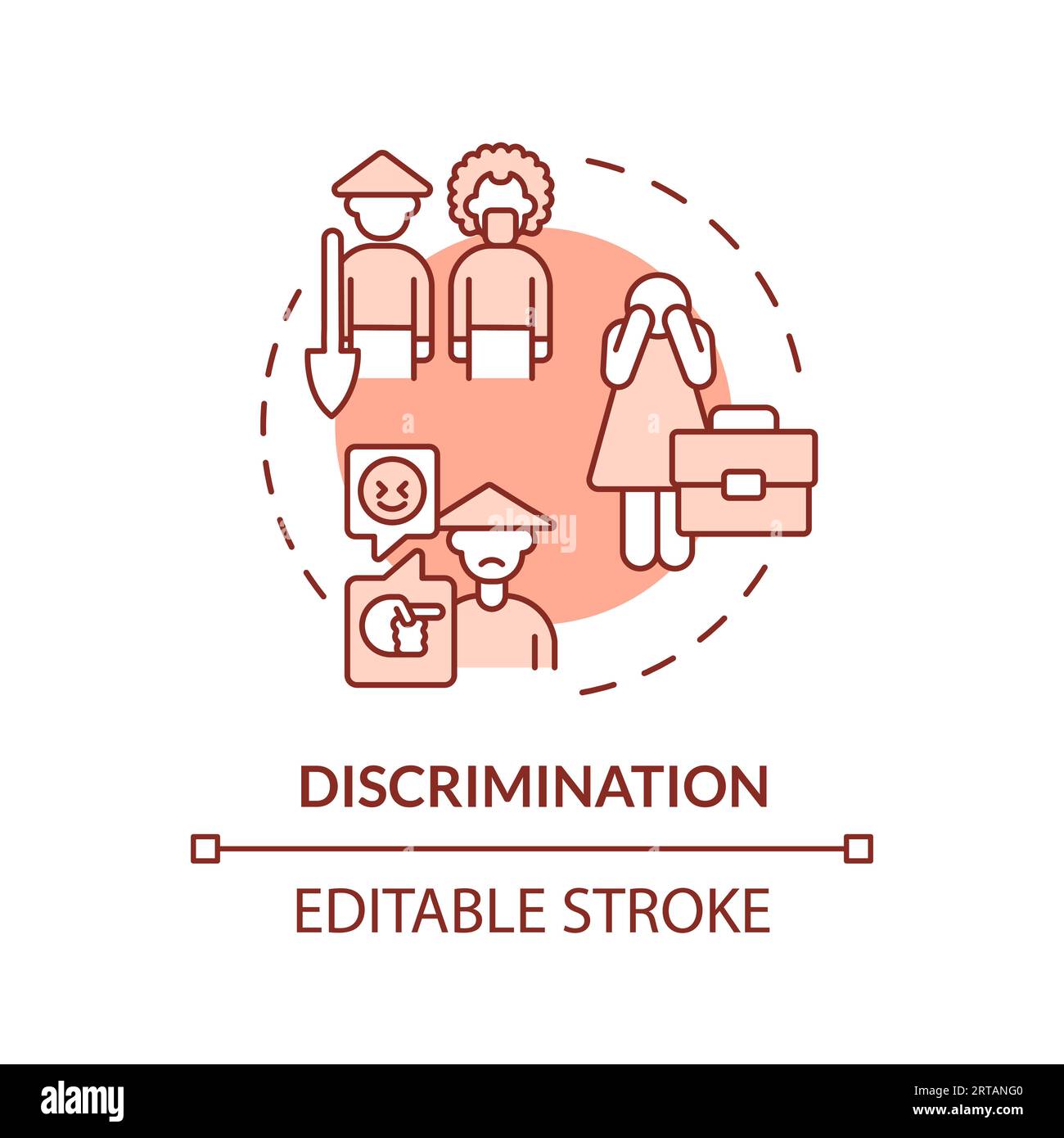 Discrimination red concept icon Stock Vector Image & Art - Alamy
