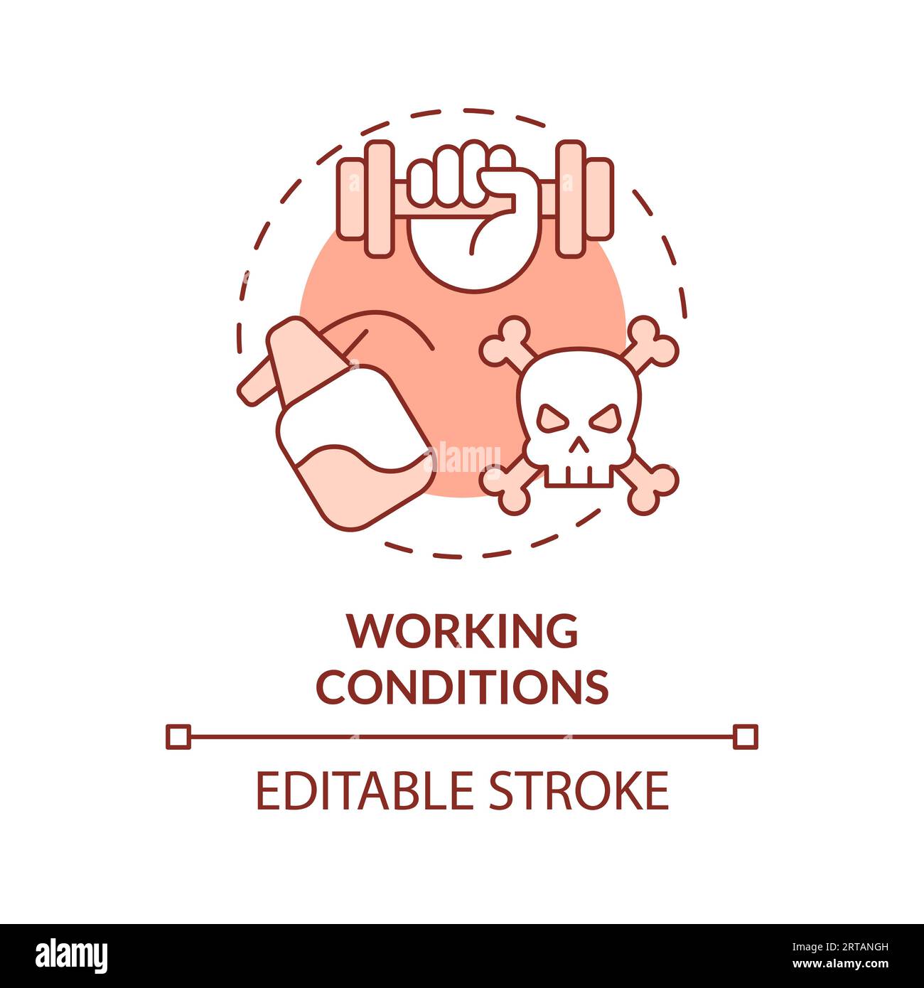 Working conditions red concept icon Stock Vector Image & Art - Alamy