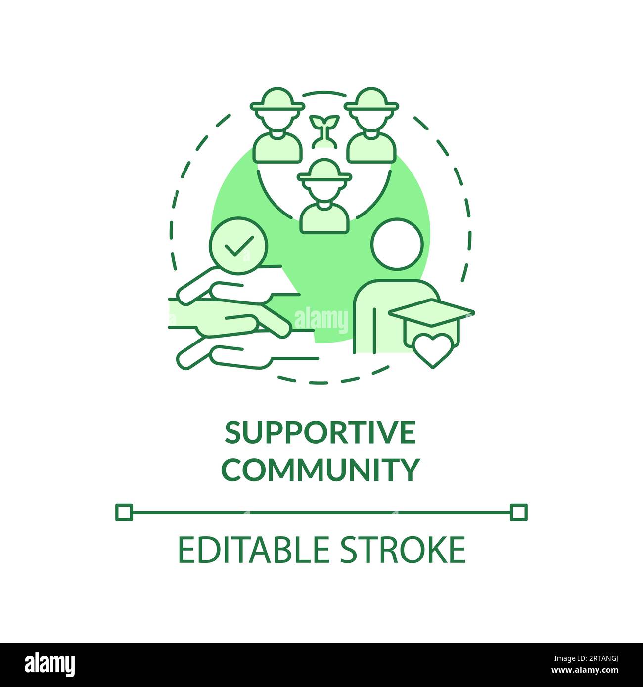 Supportive community green concept icon Stock Vector Image & Art - Alamy