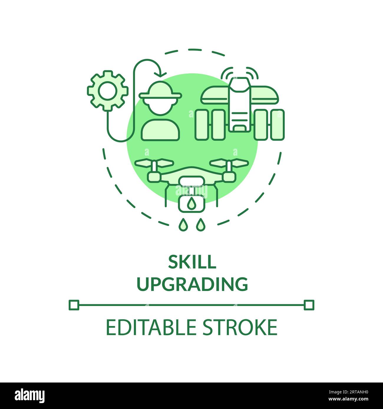 Skill upgrading green concept icon Stock Vector Image & Art - Alamy