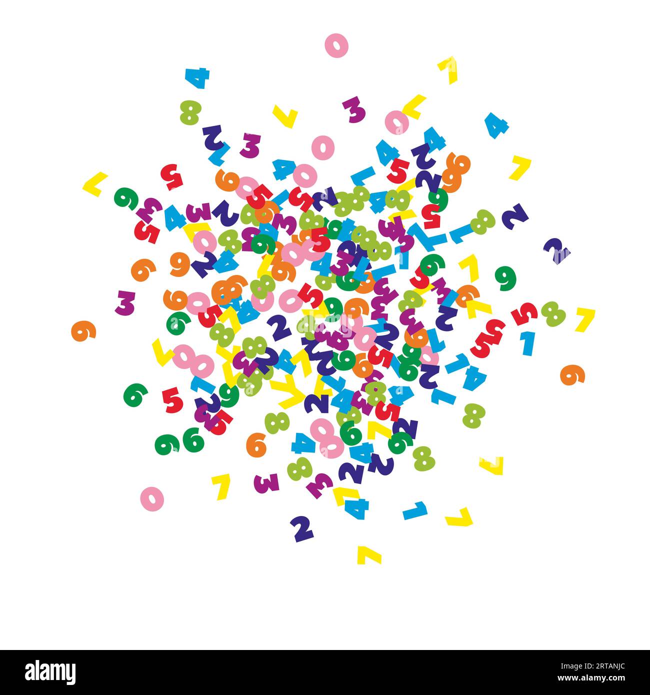 Falling colorful numbers. Math study concept with flying digits ...